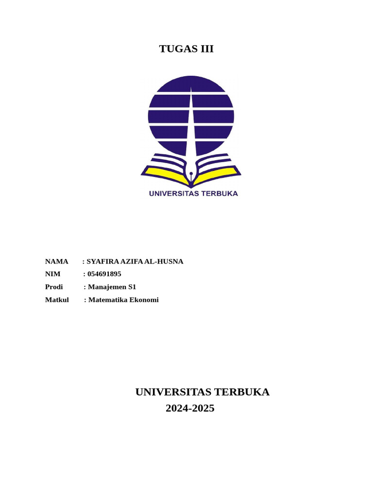 SOAL TUGAS 3 MTK | PDF