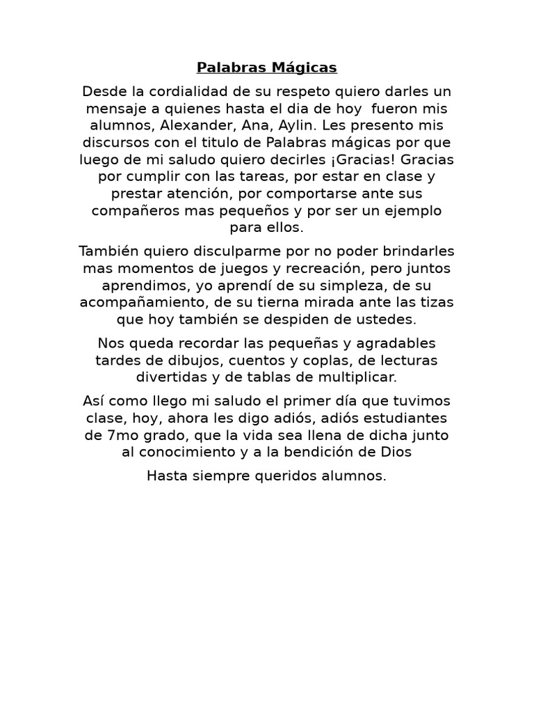 Palabras Mágicas | PDF