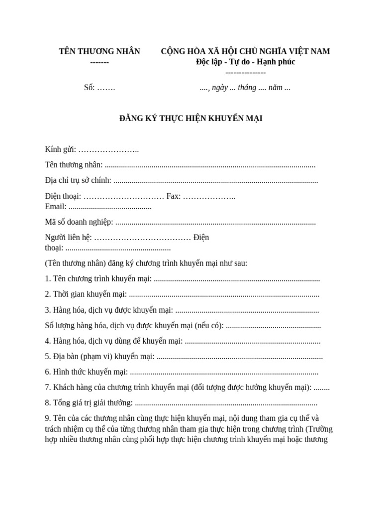 Dang Ky Khuyen Mai | PDF
