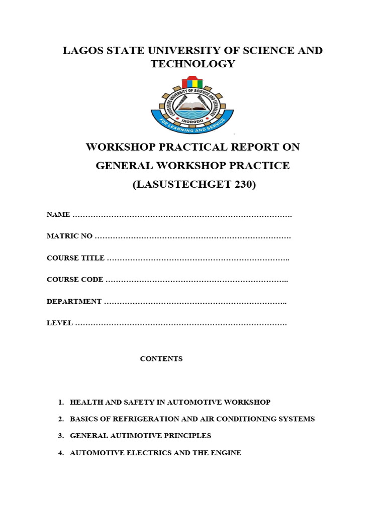 General Workshop Practice (Get 230) - 051921 | PDF | Air Conditioning | Electromechanical ...