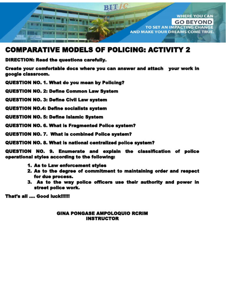 Comparative models of policing activity 2 | PDF