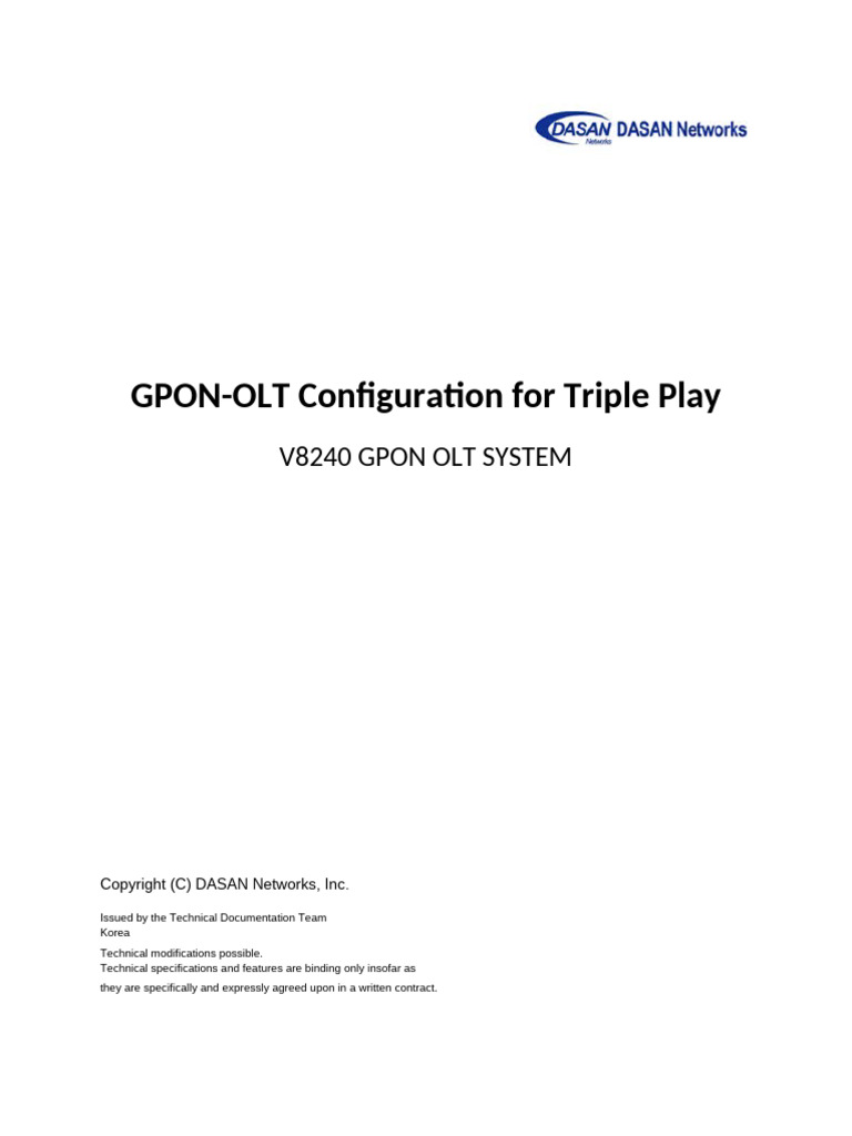 GPON-OLT Configuration For Triple Play V1.1 | PDF | Session Initiation Protocol | Internet ...