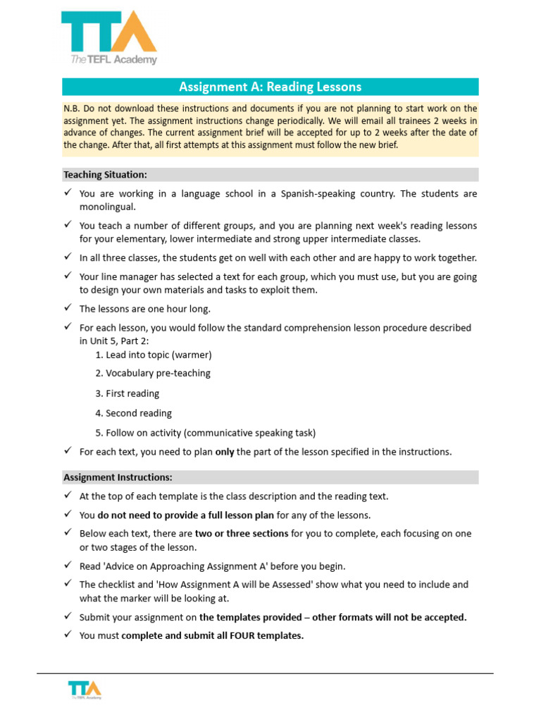 Assignment A-Instructions To Download | PDF | Behavior Modification ...