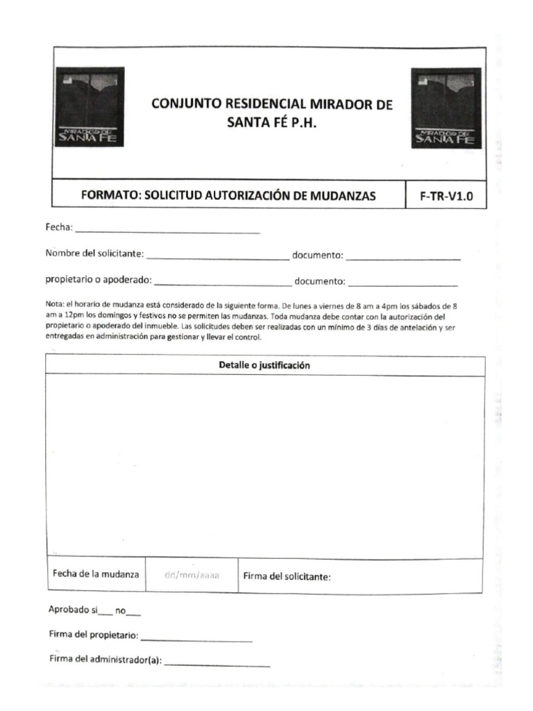 Formato Mudanzas | PDF