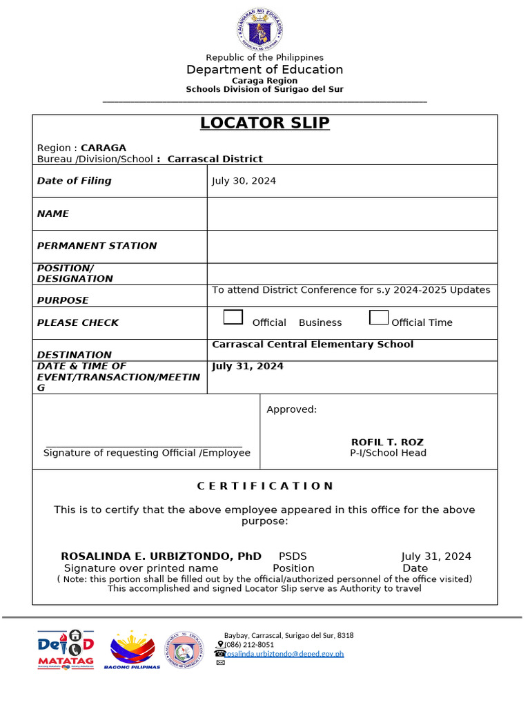 Locators Slip Updated | PDF