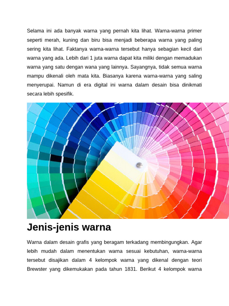Teori Warna dan Jenis-jenisnya | PDF