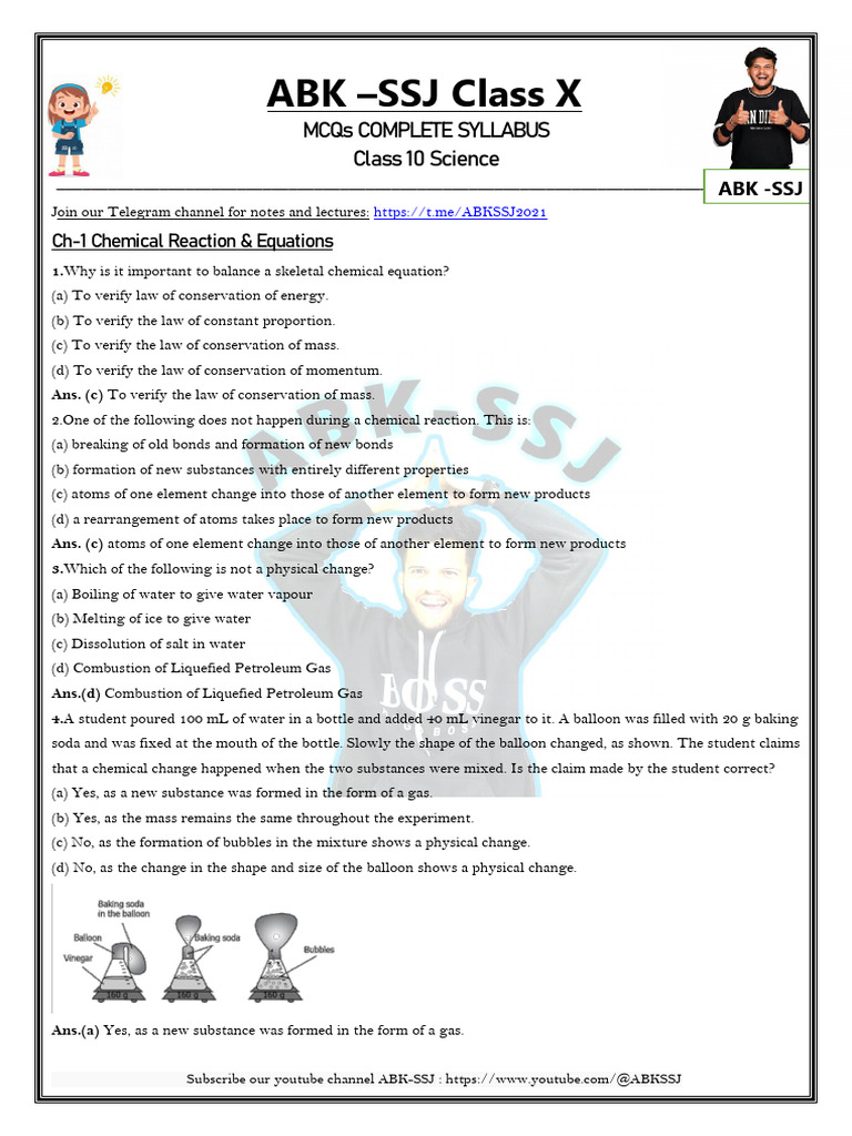 Competency Based Questions Class 10 Science | PDF | Oxide | Acid
