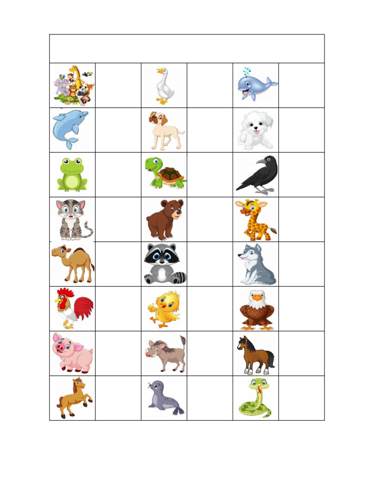 Hoja Practica - Vocabulario 6 Animales | PDF