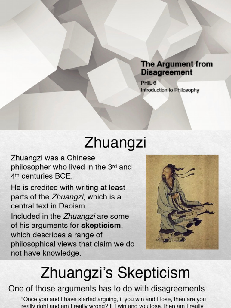 Zhuangzi's Argument from Disagreement | PDF | Argument | Reason