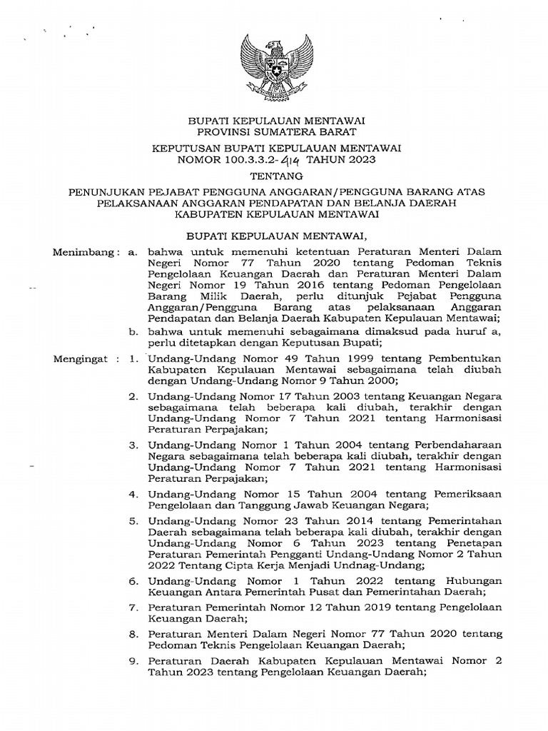 SK_Nomor_100_3_3_2-414_Tahun_2023_tentang_Penunjukan_Pejabat_PA-PB_Atas_Pelaksanaan_APBD_KKM (1 ...