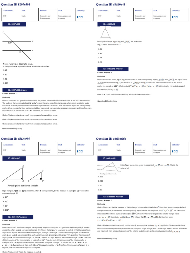 LC Lines, Angles E Ans | PDF | Triangle | Angle