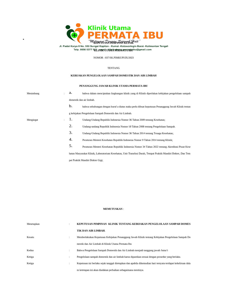 SK Pengelolaan Limbah b3 Belum Diedit | PDF