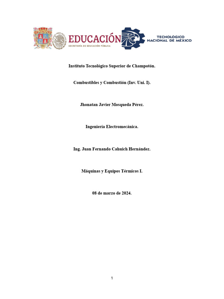 Ac.5.inv Doc Mosqueda Pérez Jhonatan Javier | PDF | Combustibles | Química