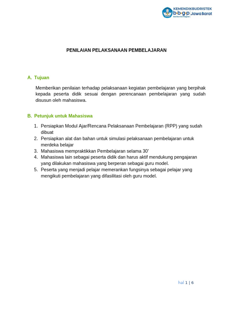 Penilaian Praktek Mengajar_Mahasiswa | PDF