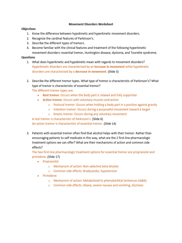Movement Disorders Overview and Treatments | PDF | Botulinum Toxin ...