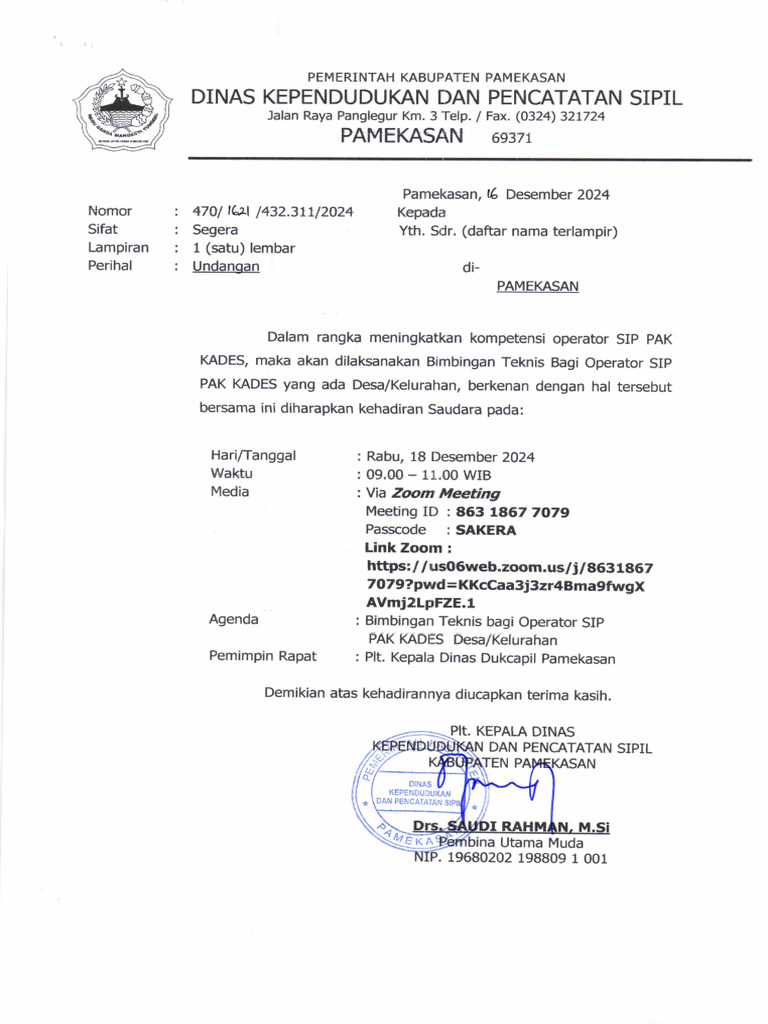 Undangan Sip Pak Kades Oke | PDF