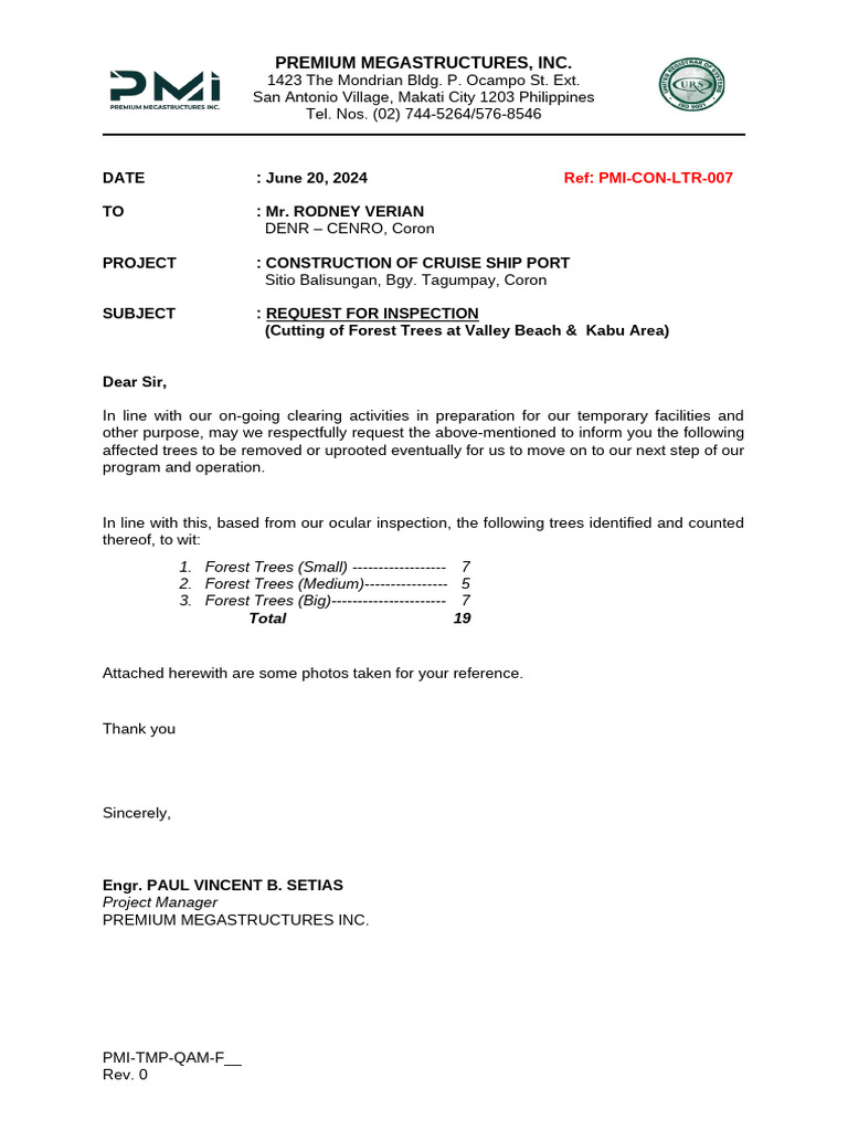 Letter to DENR -CENRO | PDF