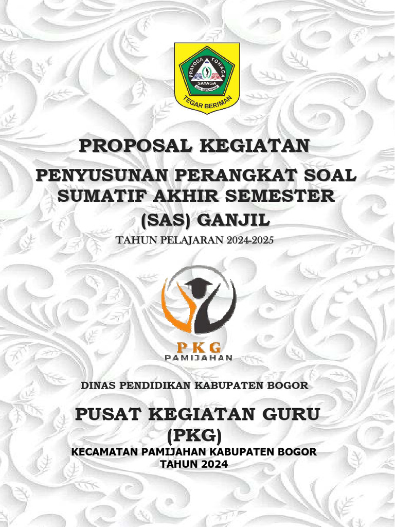 Porposal Penyusunan Soal SAS Ganjil PKG 2024 | PDF