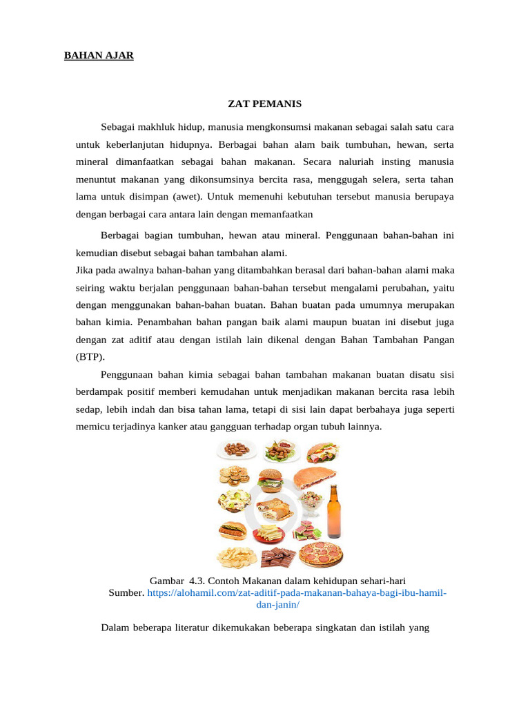 Jenis dan Penggunaan Zat Pemanis | PDF