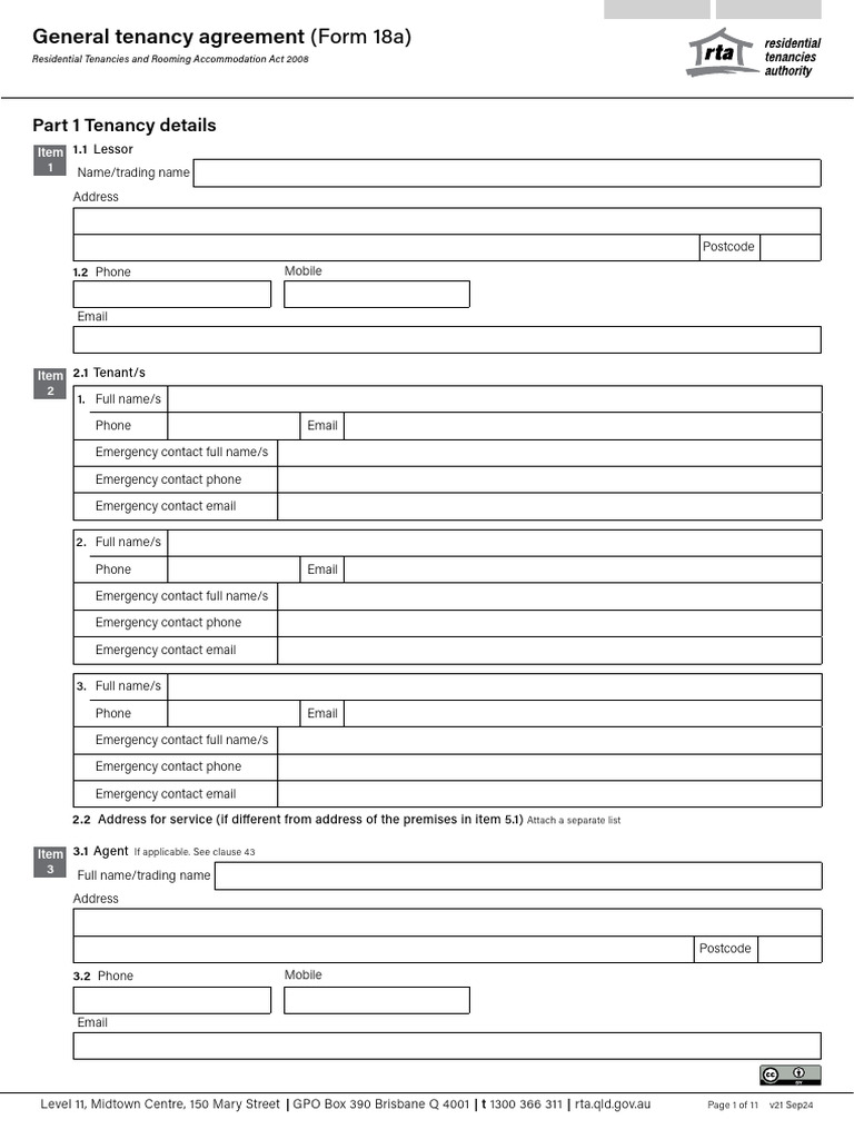 General Tenancy Agreement QLD | PDF | Lease | Leasehold Estate