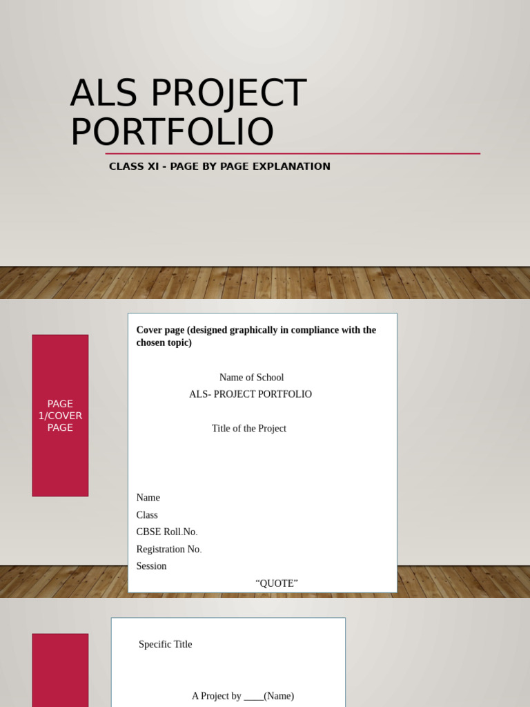 Class XI ALS Project Portfolio Guide | PDF | Methodology | Behavior ...