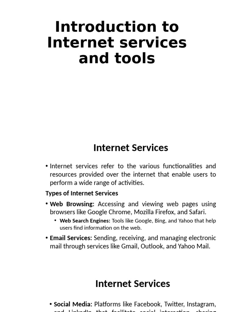 Introduction To Internet Services and Tools | PDF | Networking | Internet & Web