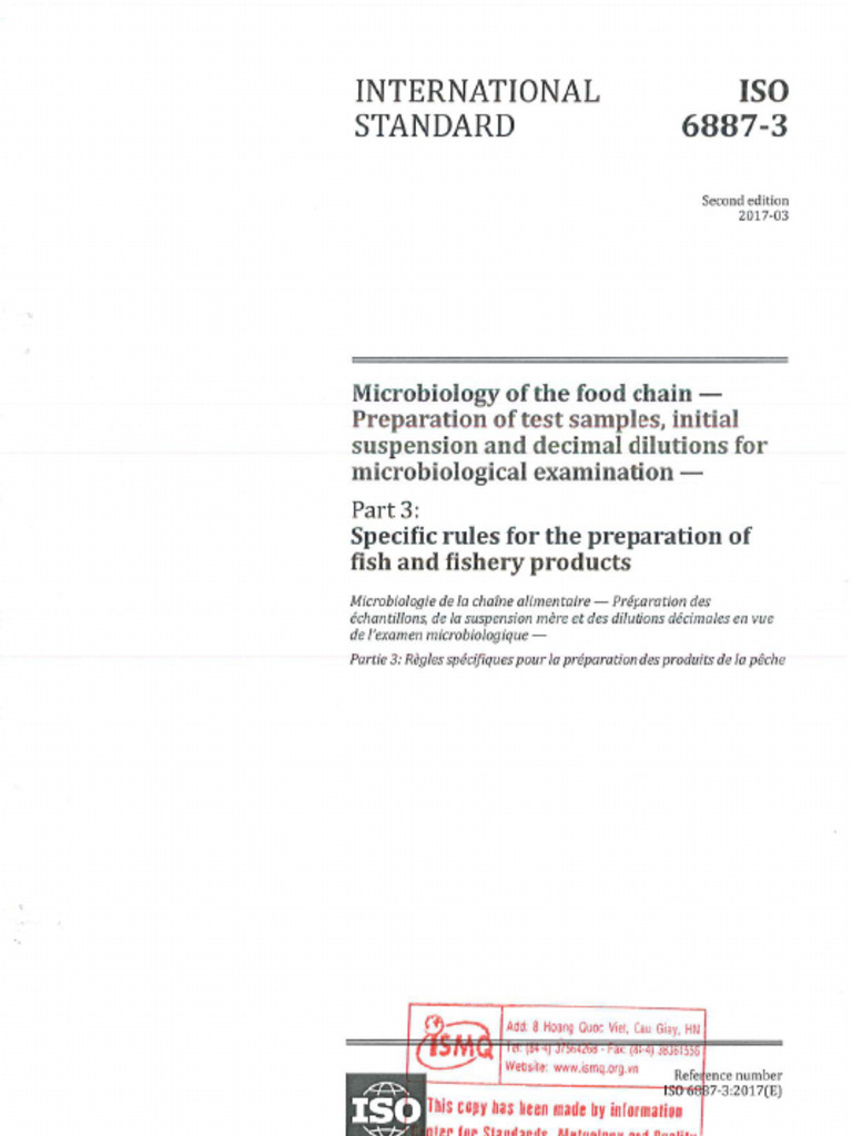 Iso 6887 3 2017 | PDF
