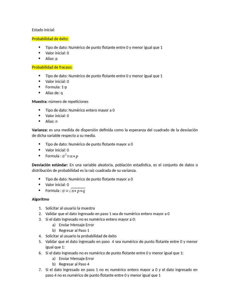 Algoritmo Desviacion Estandar | PDF