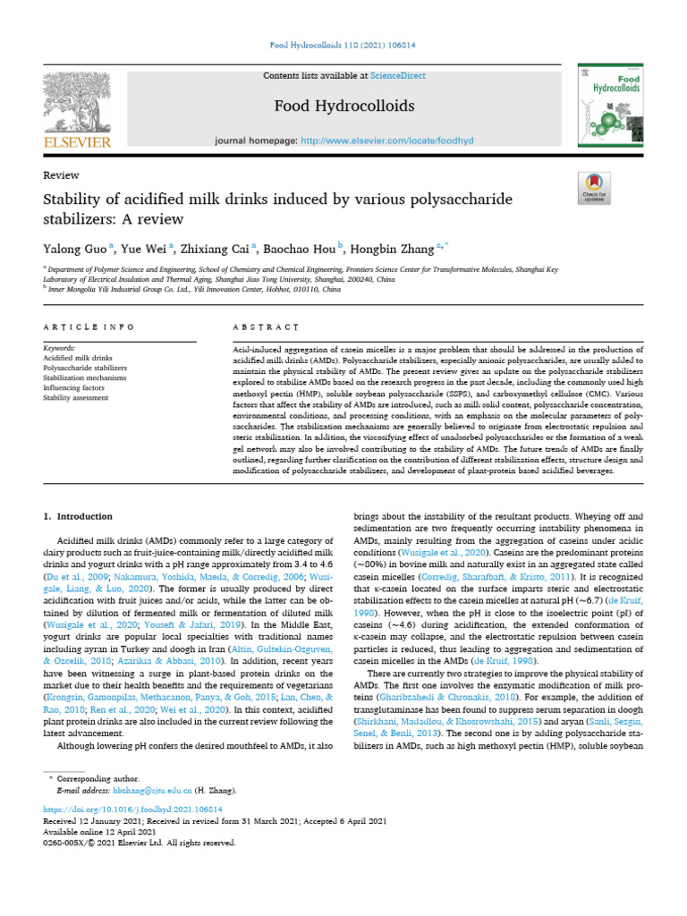 ổn định AMD bằng polysach | PDF | Milk | Chemistry