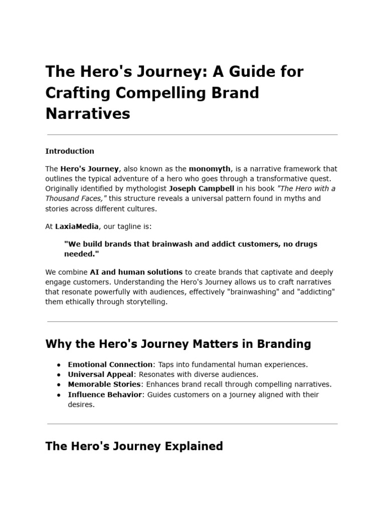 Crafting Brand Narratives: Hero's Journey | PDF | Brand | Narrative
