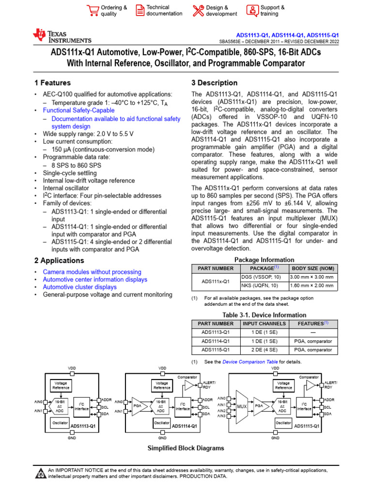 ads1115 | PDF | Analog To Digital Converter | Electrostatic Discharge