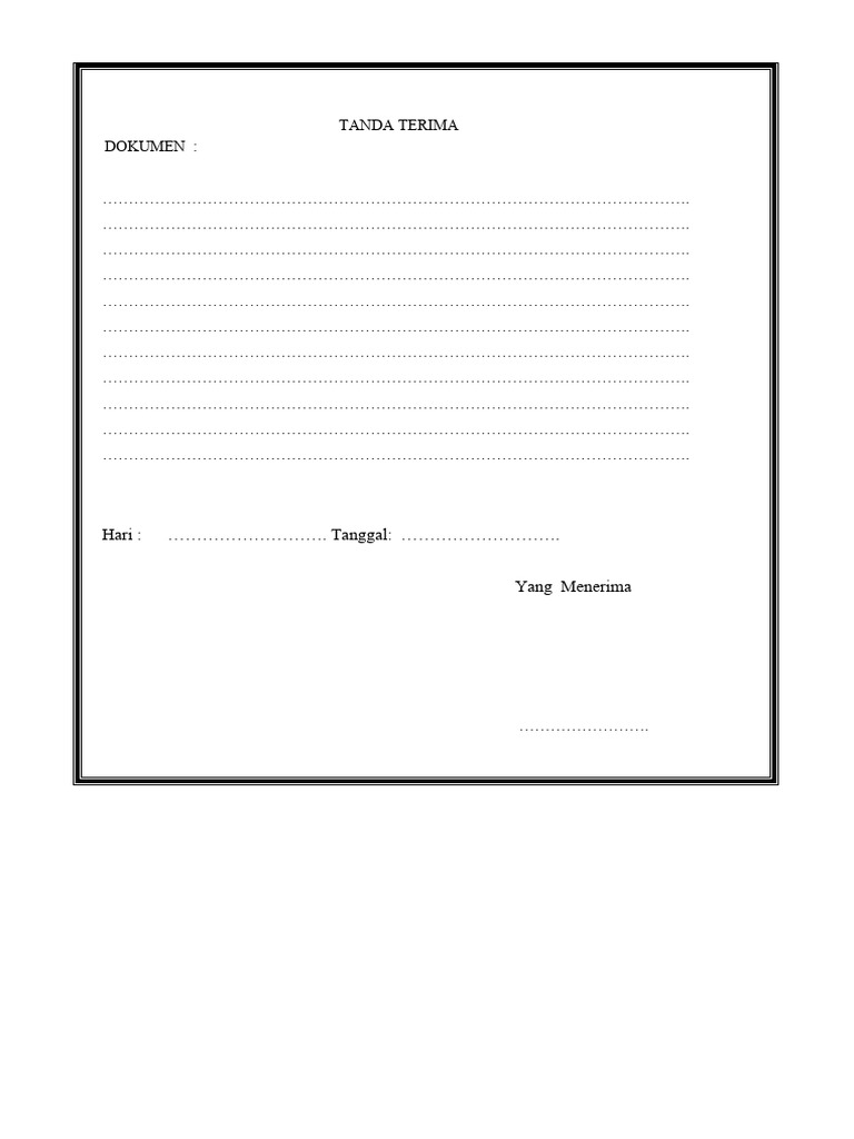 Draft Tanda Terima | PDF