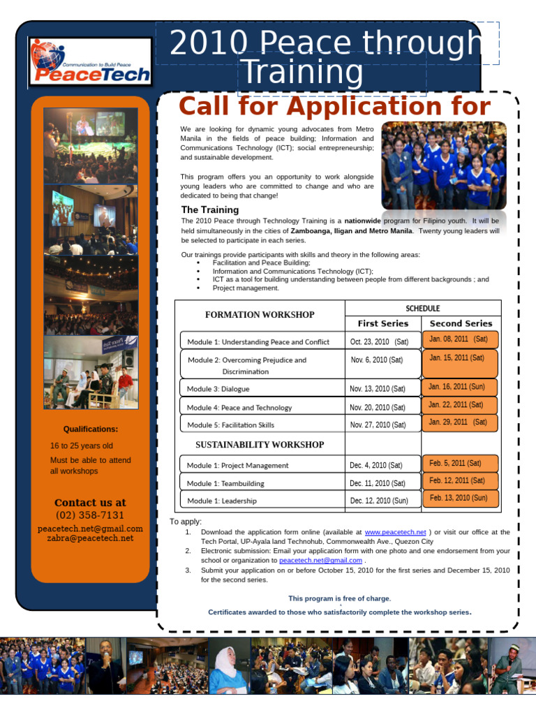 Youth Peace Tech Training 2010 | PDF