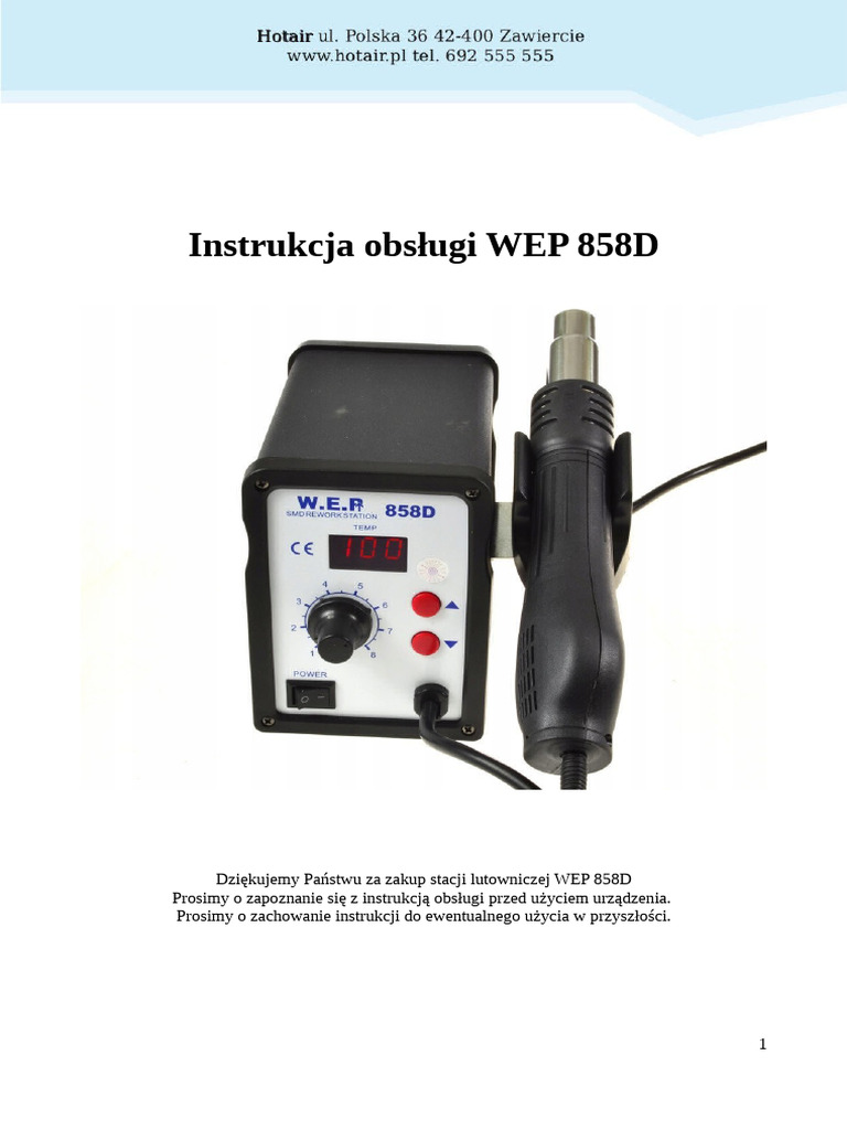 Stacja Lutownicza WEP 858D PL | PDF