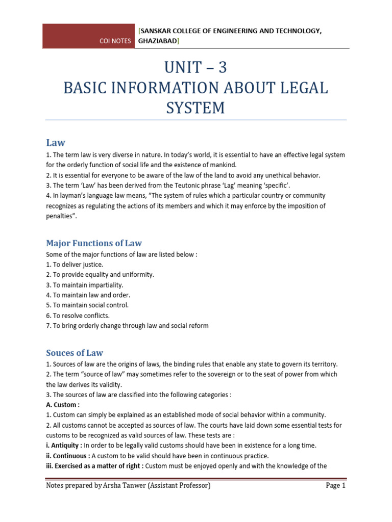 UNIT 3 COI | PDF | Precedent | Arbitration