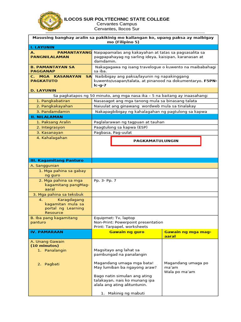 LP 36 Filipino 5 ST | PDF