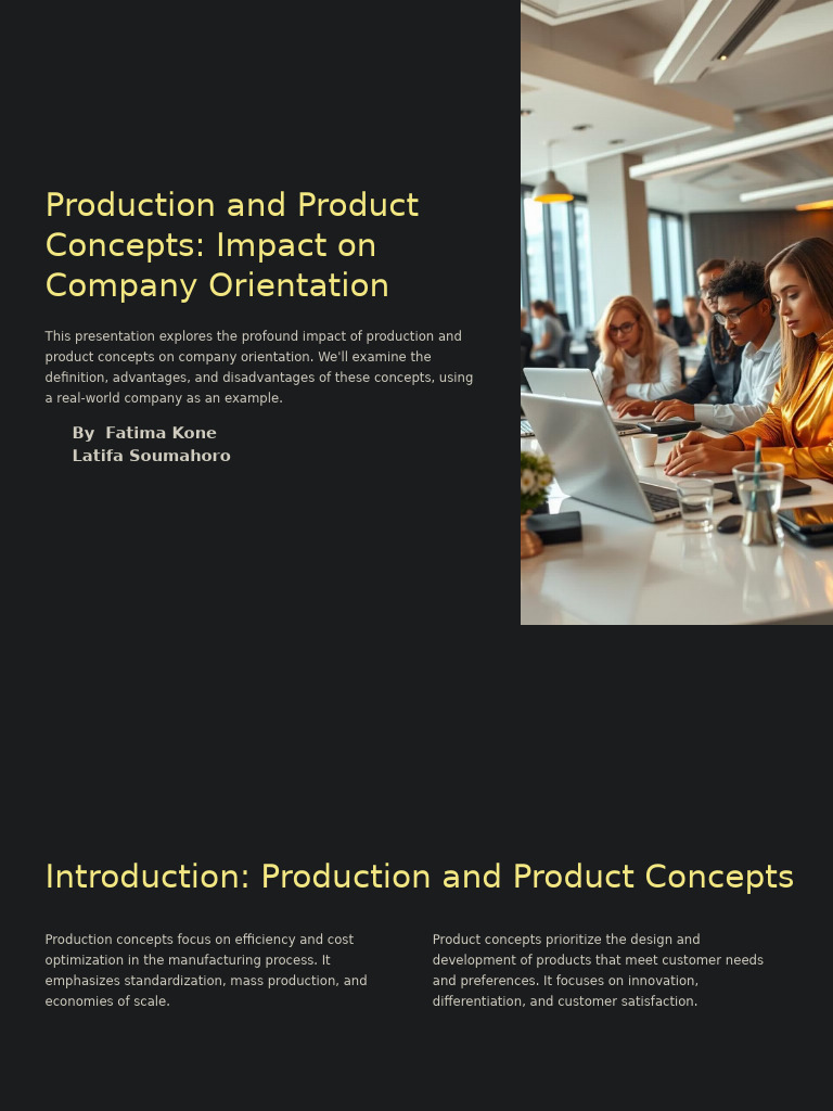 Production and Product Concepts Impact On Company Orientation | PDF ...