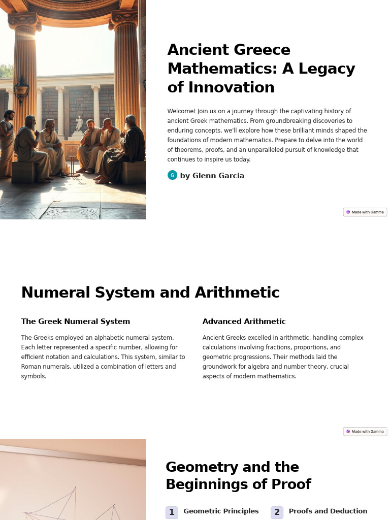 Ancient Greece Mathematics A Legacy of Innovation | PDF | Geometry ...