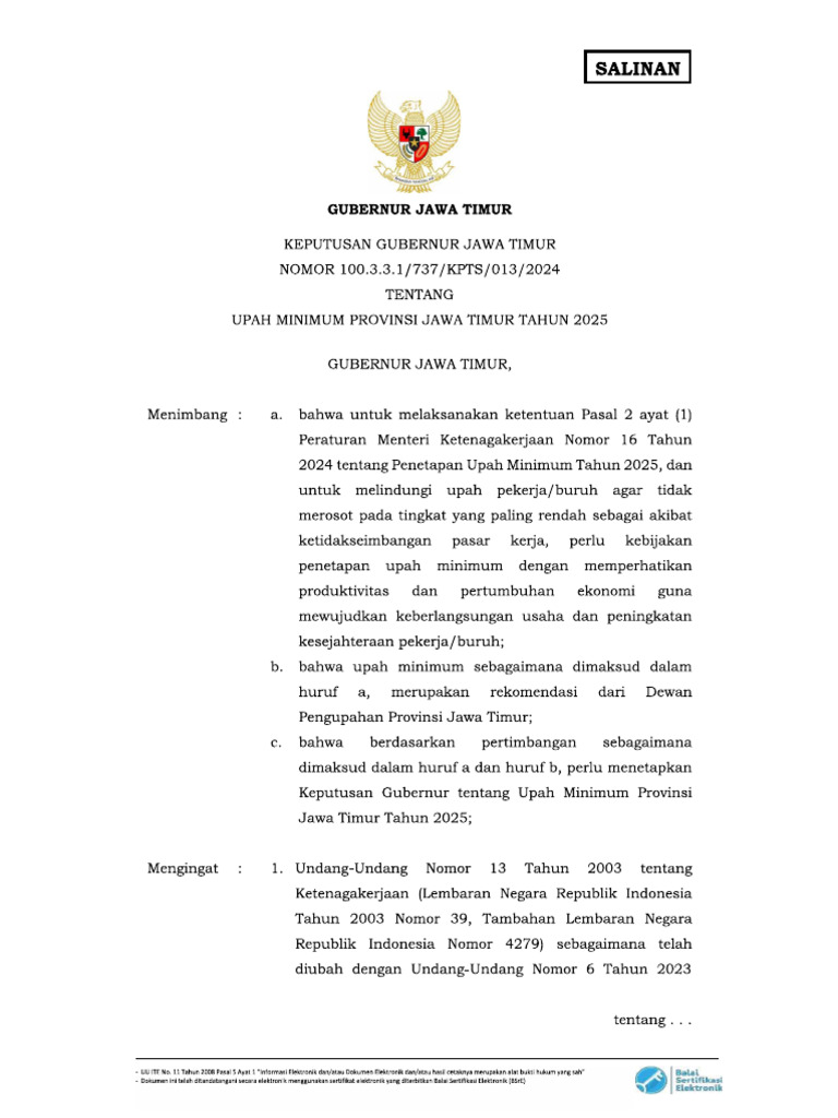 SK Umk Jatim 2025 | PDF