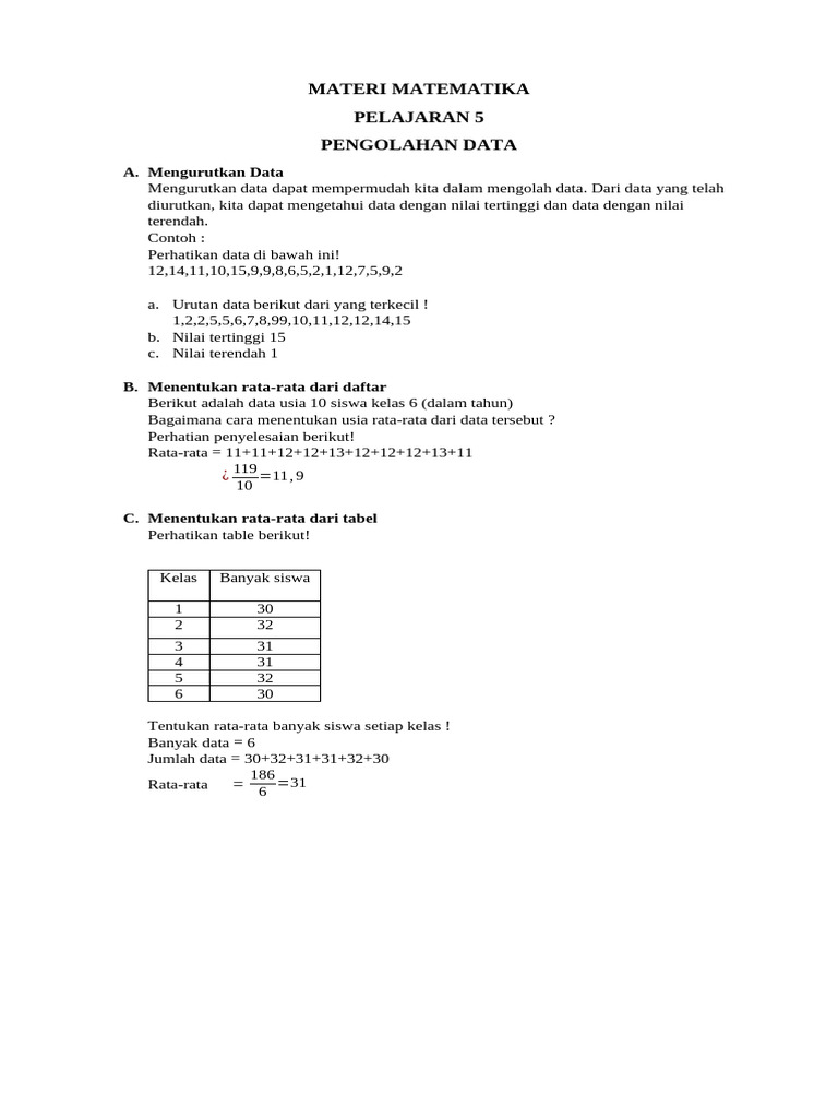 Materi Matematika Kelas B | PDF