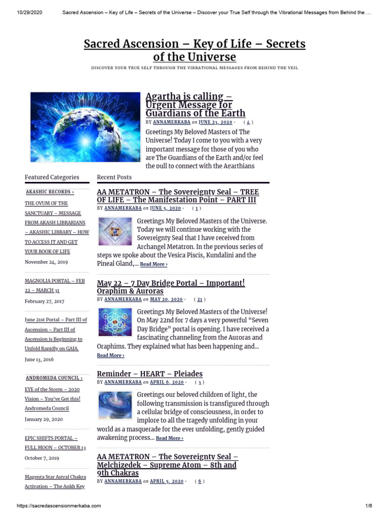 Sacred Ascension - Key of Life - Secrets of The Universe - Discover Your True Self Through The ...