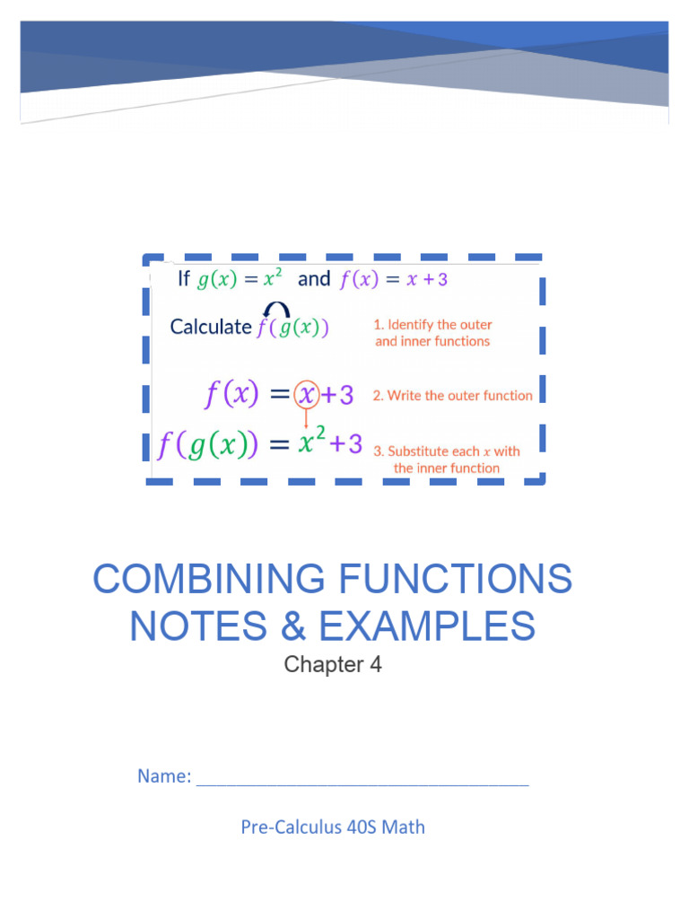Ch 4 Combining Functions Notes And Examples Pdf Function 5742
