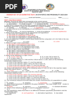 Grade 11 Statistics 3rd Quarter Exam | PDF | Standard Deviation ...