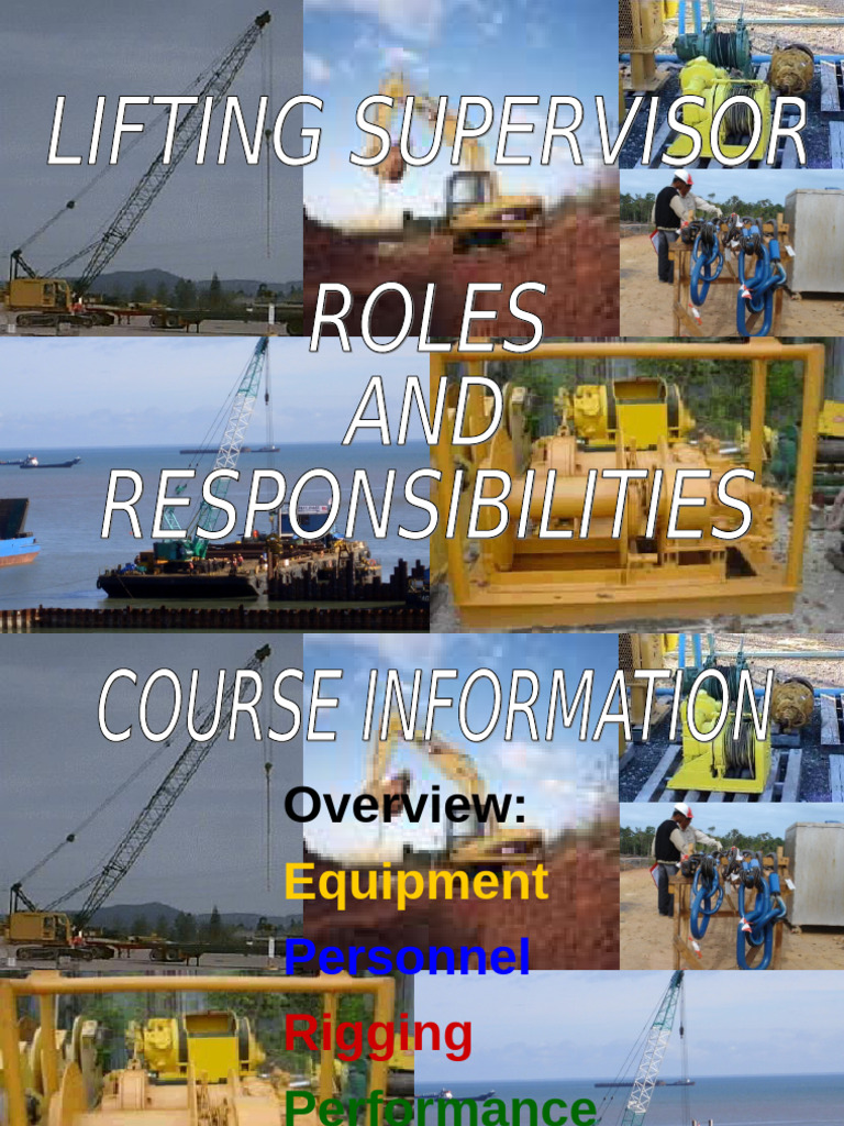 Lifting Supervisor Training | PDF | Lift (Force) | Area