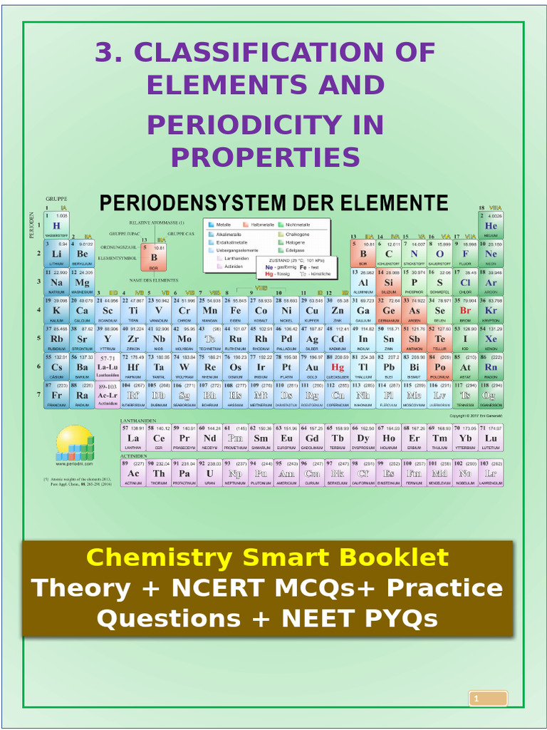 3.classification of Elements and Periodicity in Properties | PDF ...