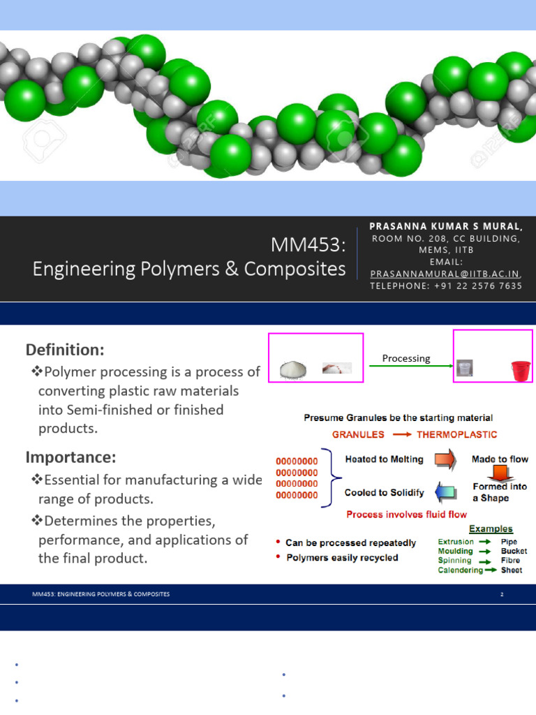 MM453 L8-24-25-Processing | PDF | Polymers | Organic Polymers