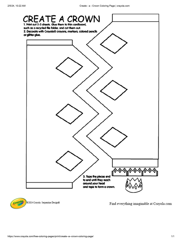 Create - A - Crown Coloring Page | PDF