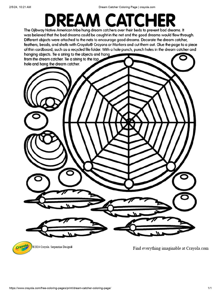 Dream Catcher Coloring Fun | PDF