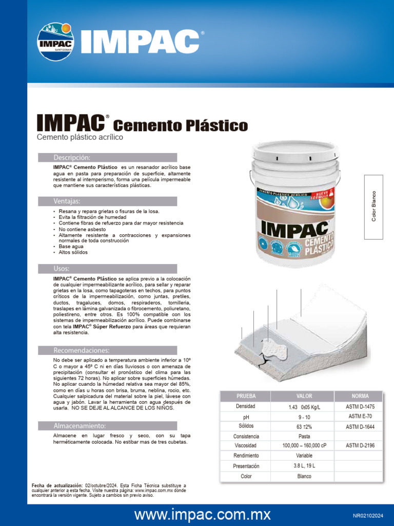 Impac Cemento Plastico | PDF | Cemento | Materiales