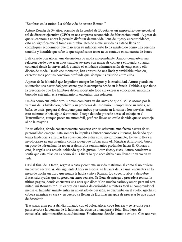 La Doble Vida de Arturo Román | PDF | Amor